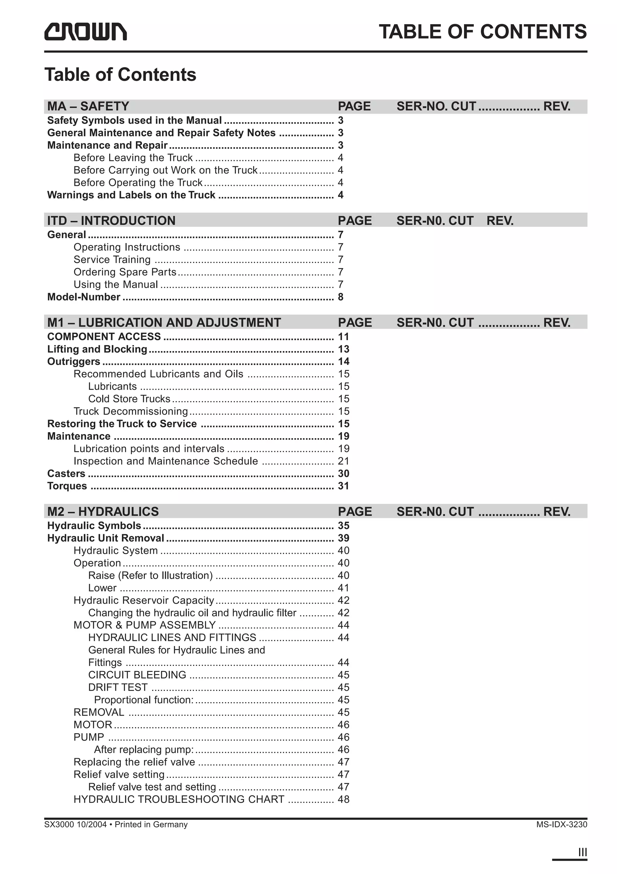 Crown sx3000 series forklift service repair manual | PDF