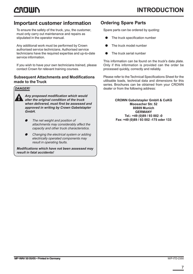 Crown wav50 work assit vehicle parts catalogue manual | PDF