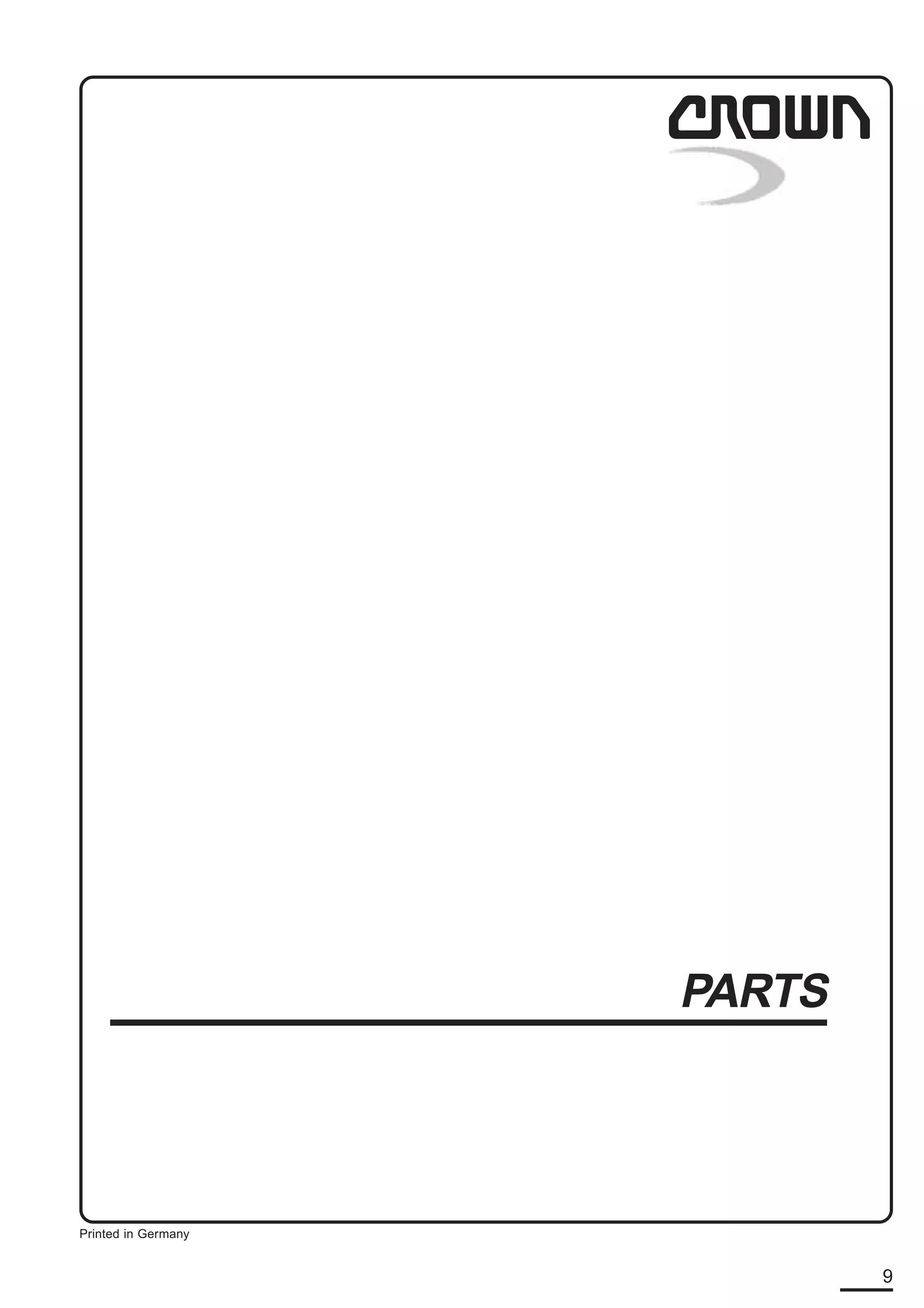 Crown wav50 work assit vehicle parts catalogue manual | PDF