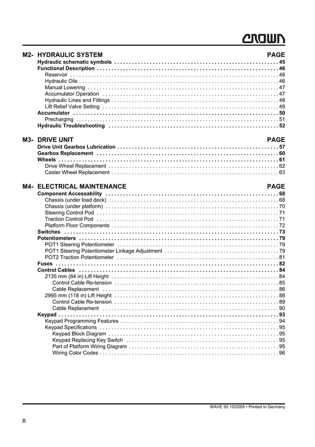 Crown wave50 work assit vehicle service repair manual | PDF