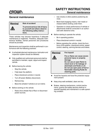 Crown wave50 work assit vehicle service repair manual | PDF