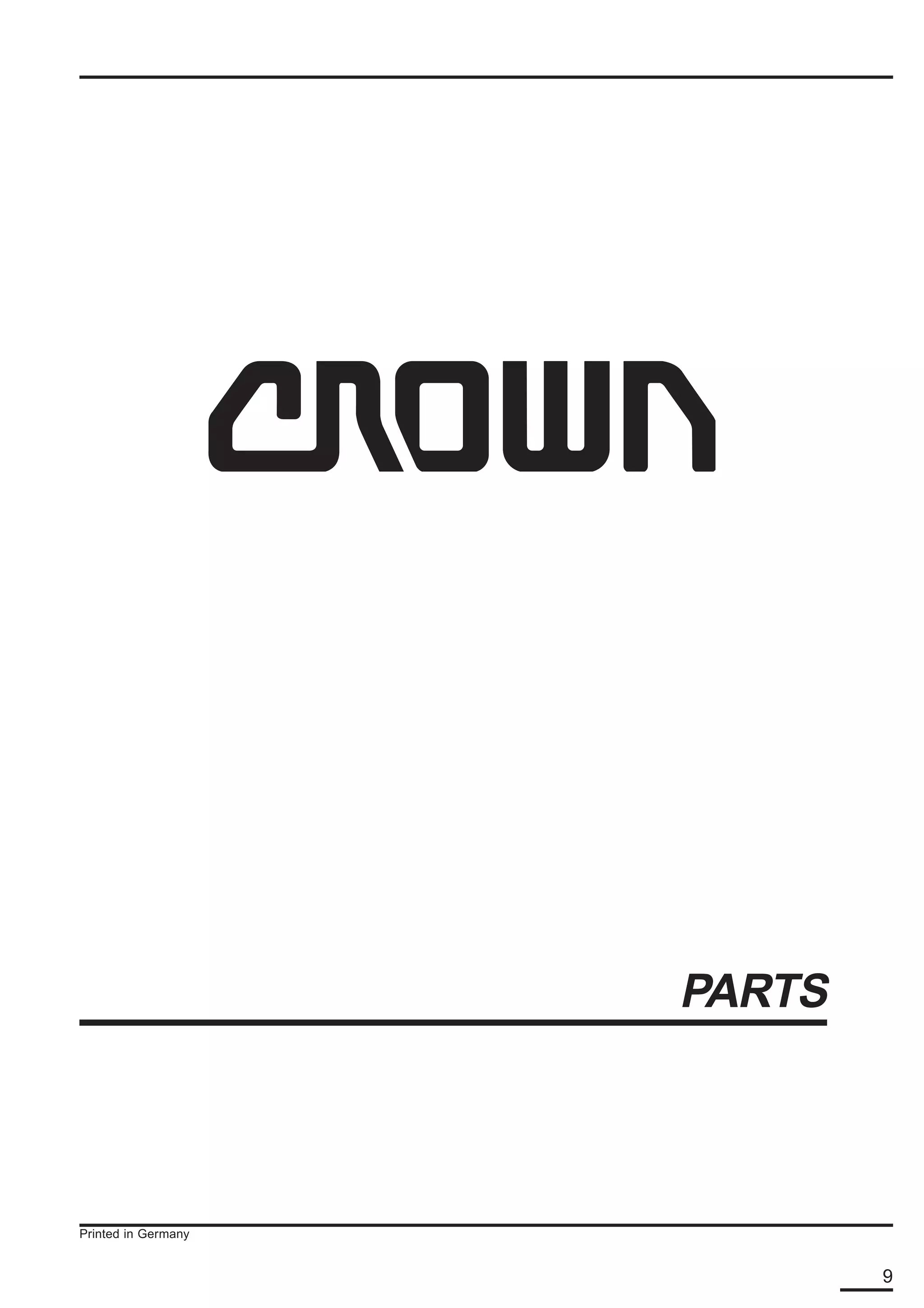 Crown we2000 series forklift parts catalogue manual | PDF