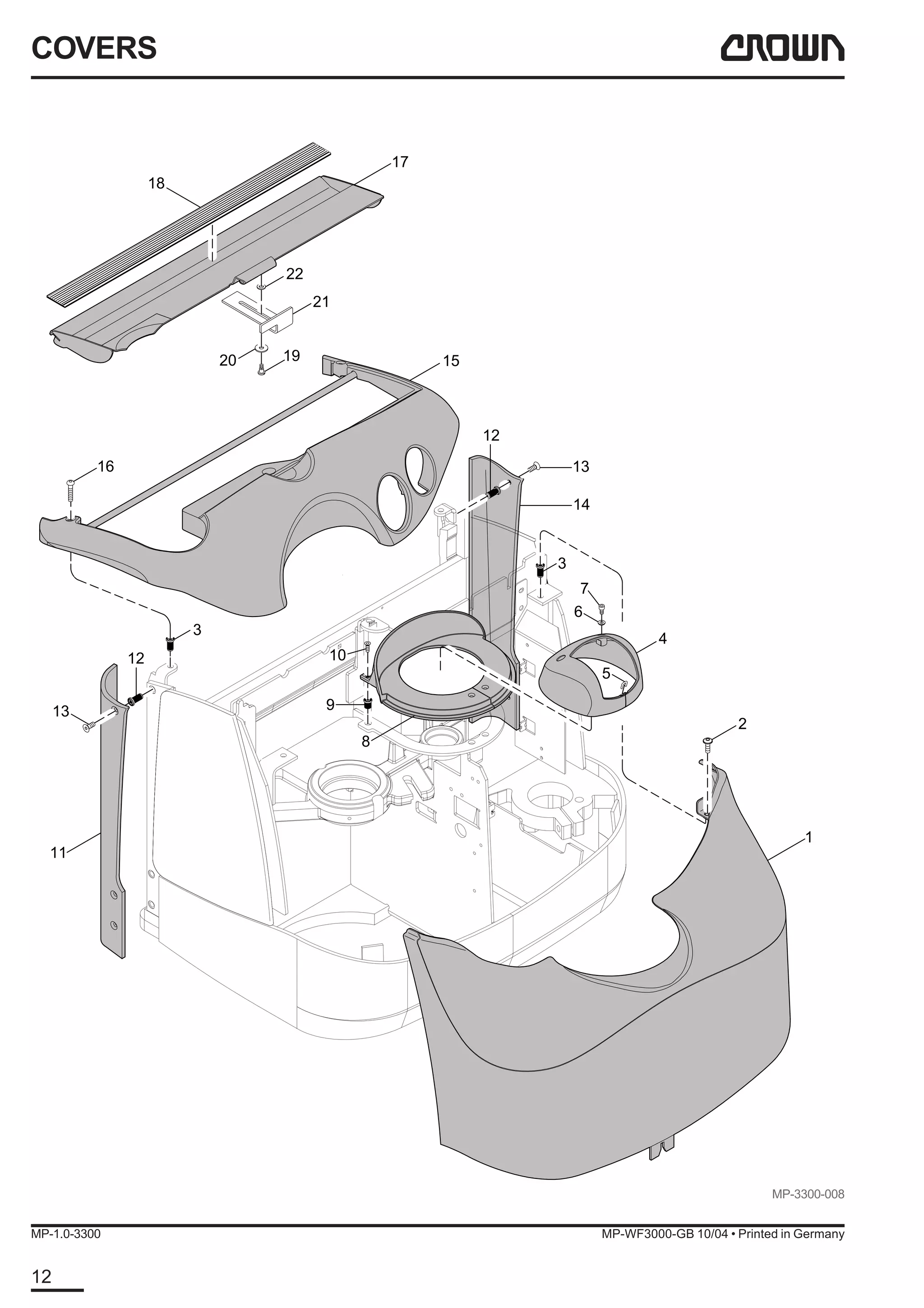 Crown wf3000 series forklift parts catalogue manual | PDF