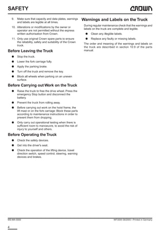 Crown wf3000 series forklift service repair manual | PDF | Off-Road ...