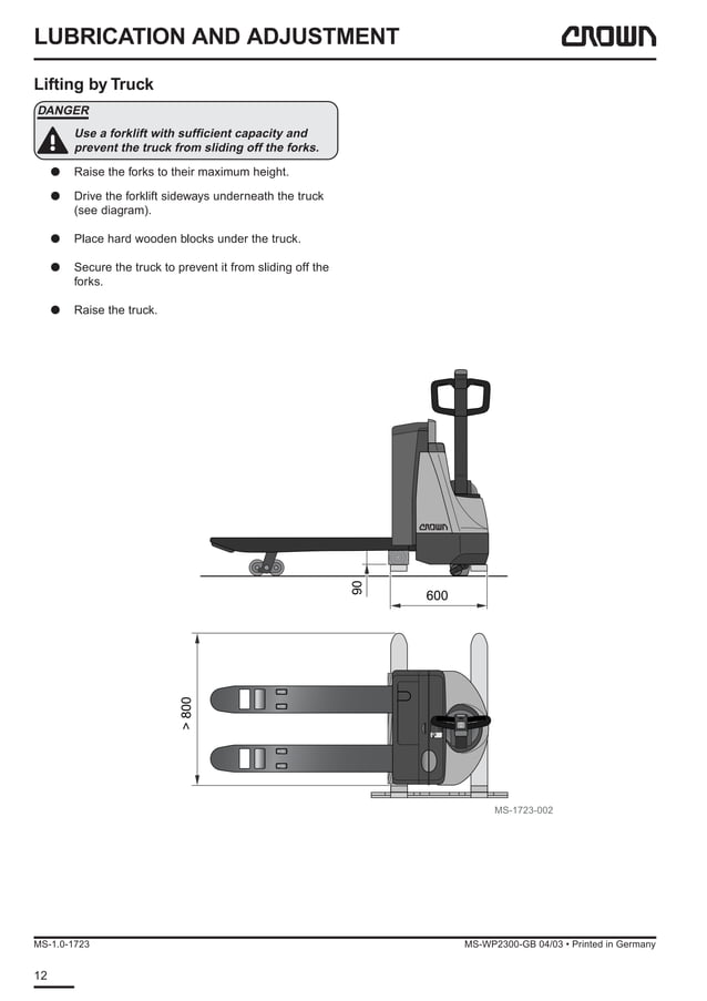 Crown wp2300 series pallet truck service repair manual | PDF