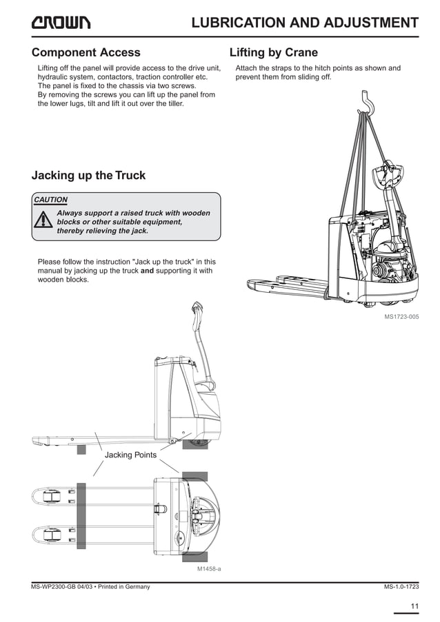 Crown wp2300 series pallet truck service repair manual | PDF