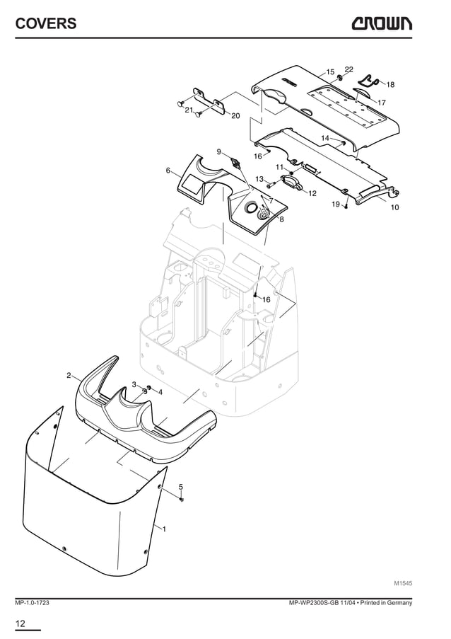 Crown wp2300 s series pallet truck parts catalogue manual | PDF