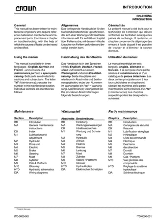 Crown ws2000 series forklift service repair manual | PDF