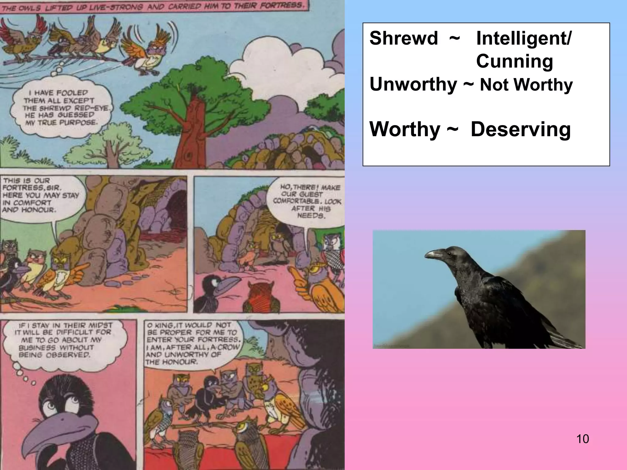 Crows and Owls - An Animal Story with a Moral.ppt