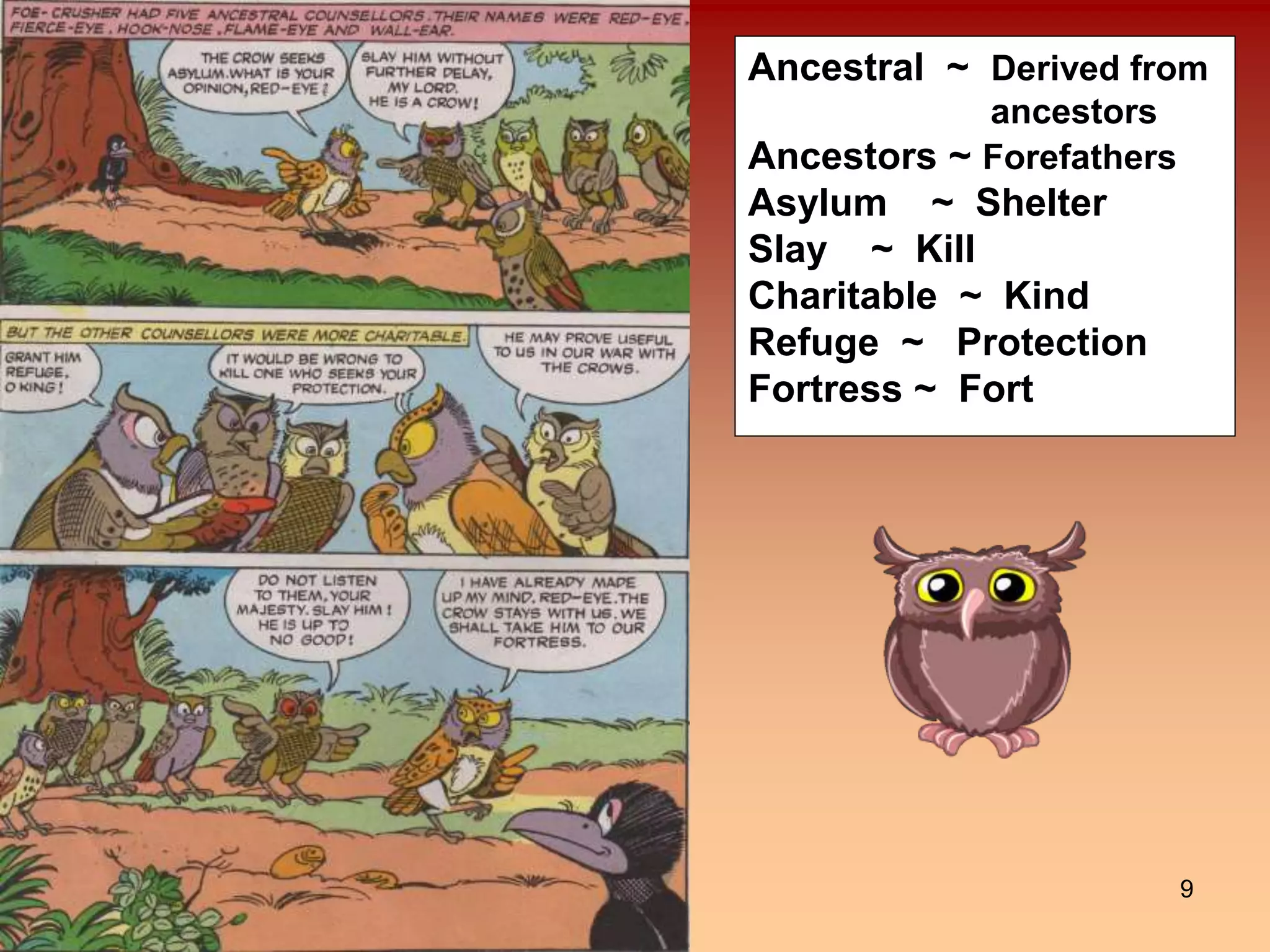 Crows and Owls - An Animal Story with a Moral.ppt