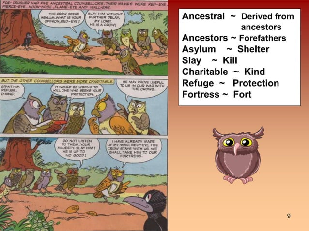 Crows and Owls - An Animal Story with a Moral.ppt