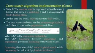 Crow search algorithm | PPTX