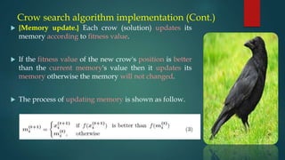 Crow search algorithm | PPTX