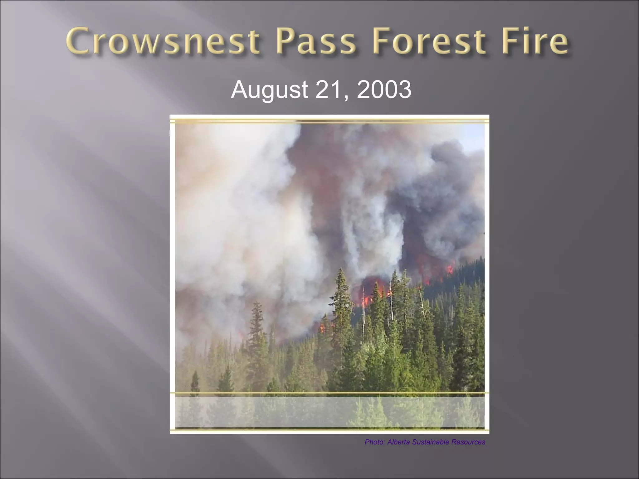Crowsnest Fire Slideshow | PPT | Disasters
