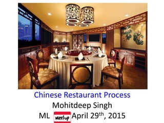 Chinese Restaurant Process | PPT