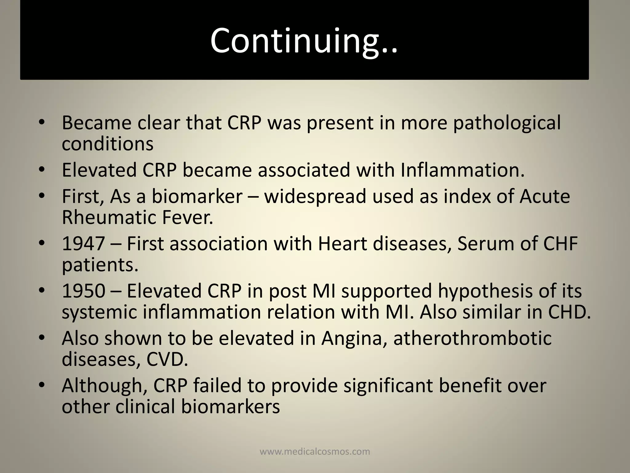 CRP - C Reactive Protein Origin (Name) & Overview | PPTX
