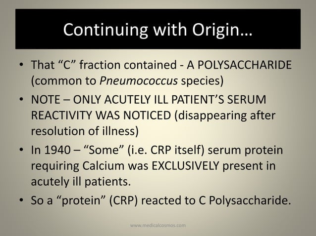 CRP - C Reactive Protein Origin (Name) & Overview | PPTX | Heart and ...