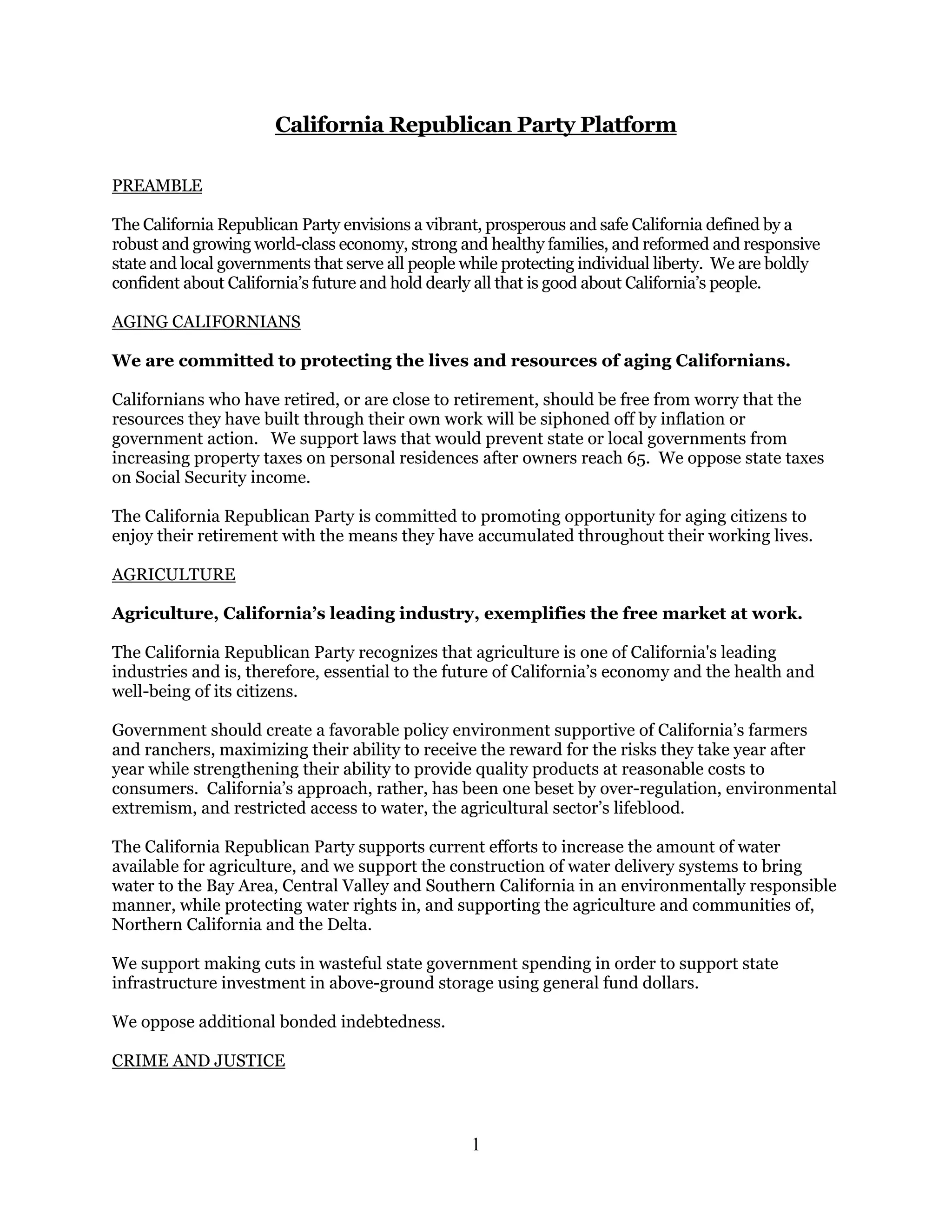 Crp party platformproposed-2011 | PDF