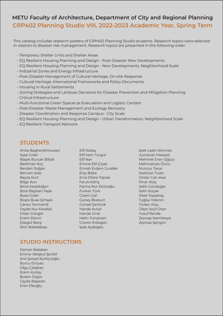 Planning Studio VIII - Disaster Research Digital Exhibition Catalogue | PDF