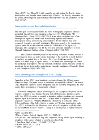 Investigation with respect to the cognizable offence by police- FIR ...