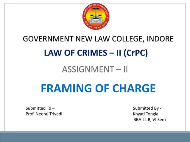 Crpc - Framing of Charge | PPTX