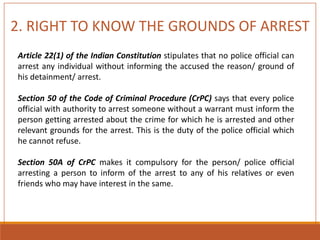 Crpc - Rights of an Arrested Person | PPTX