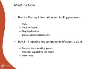 Planning the Priority Country Programs | PPT