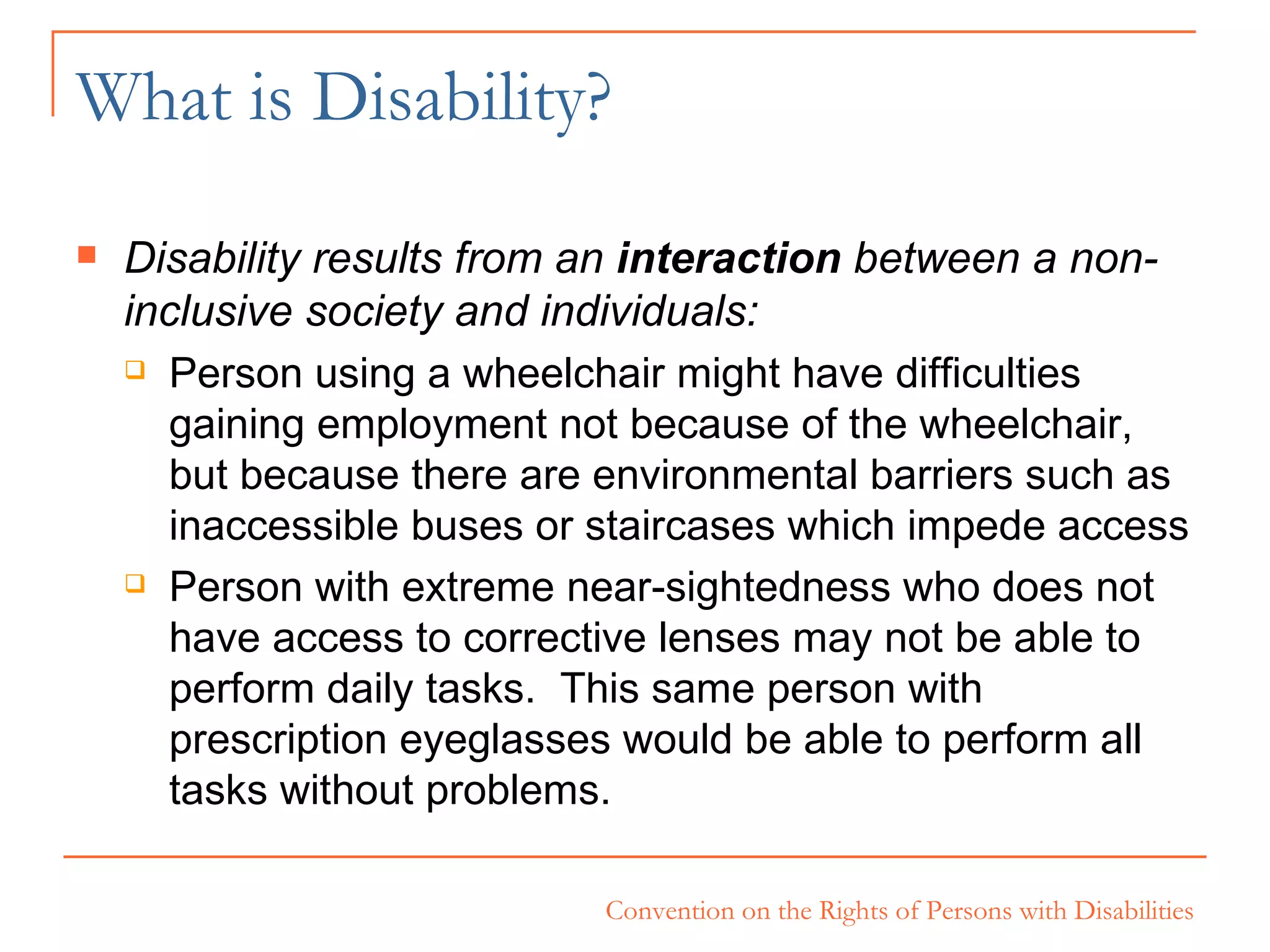 UN CONVENTION ON DISABILITY BASICS | PPT