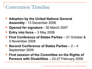 UN CONVENTION ON DISABILITY BASICS | PPT
