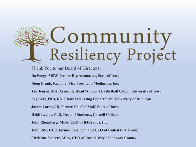 Community Resiliency Project - In a Nutshell! | PPT