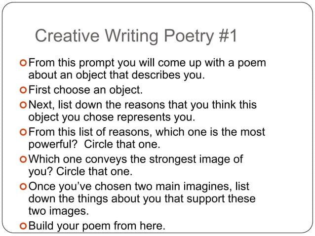 Creative Writing Poetry Prompts | PPTX | Poetry | Books and Literature