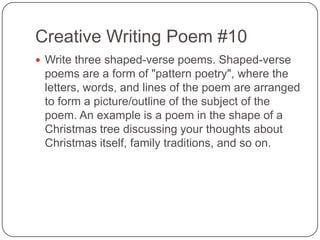 Creative Writing Poetry Prompts | PPTX