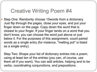 Creative Writing Poetry Prompts | PPTX