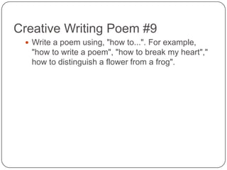 Creative Writing Poetry Prompts | PPTX