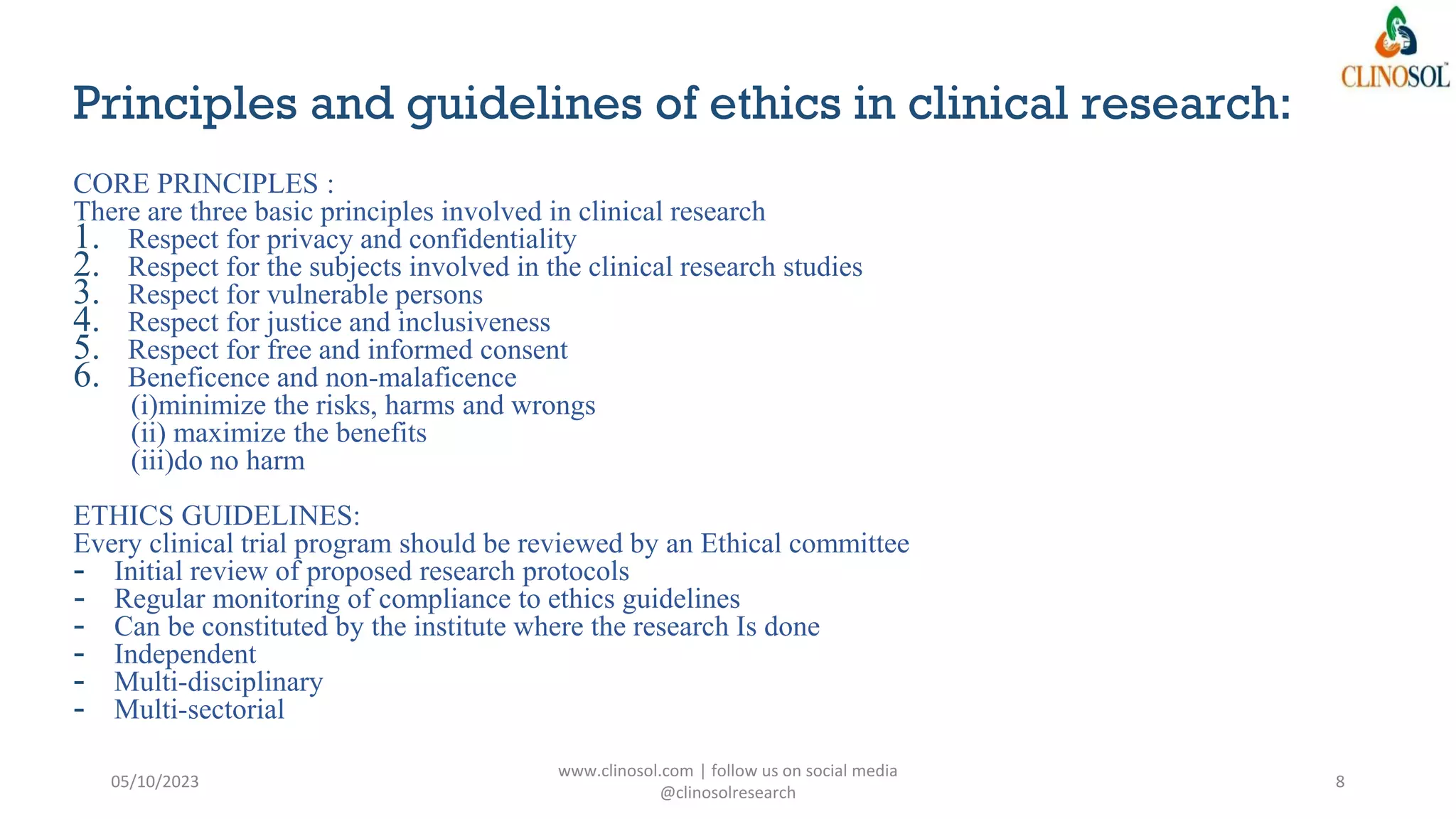 Ethics in Clinical Research: Challenges and Solutions | PPTX