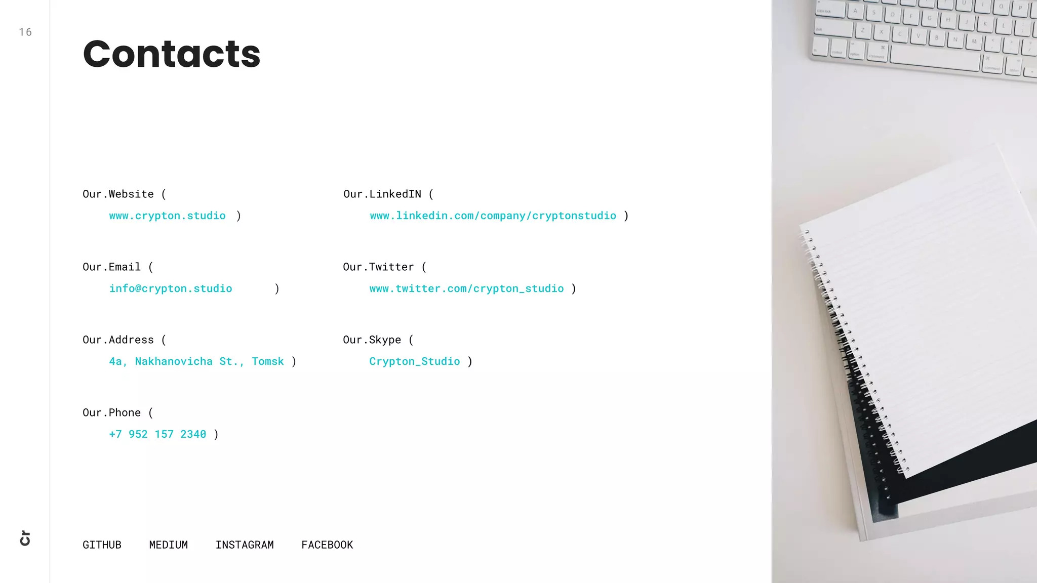 Presentation of Crypton Studio | PPT