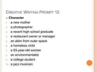 Creative writing topics store