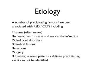 Complex Regional Pain Syndrome (CRPS)/ Causalgia | PPT