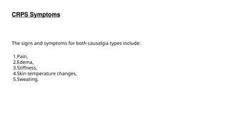 Complex regional pain syndrome (CRPS) by Dr Samarth | PPT