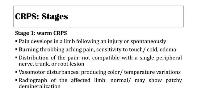 Complex Regional Pain Syndrome and other pain syndromes | PDF