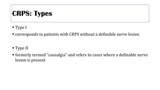 Complex Regional Pain Syndrome and other pain syndromes | PDF