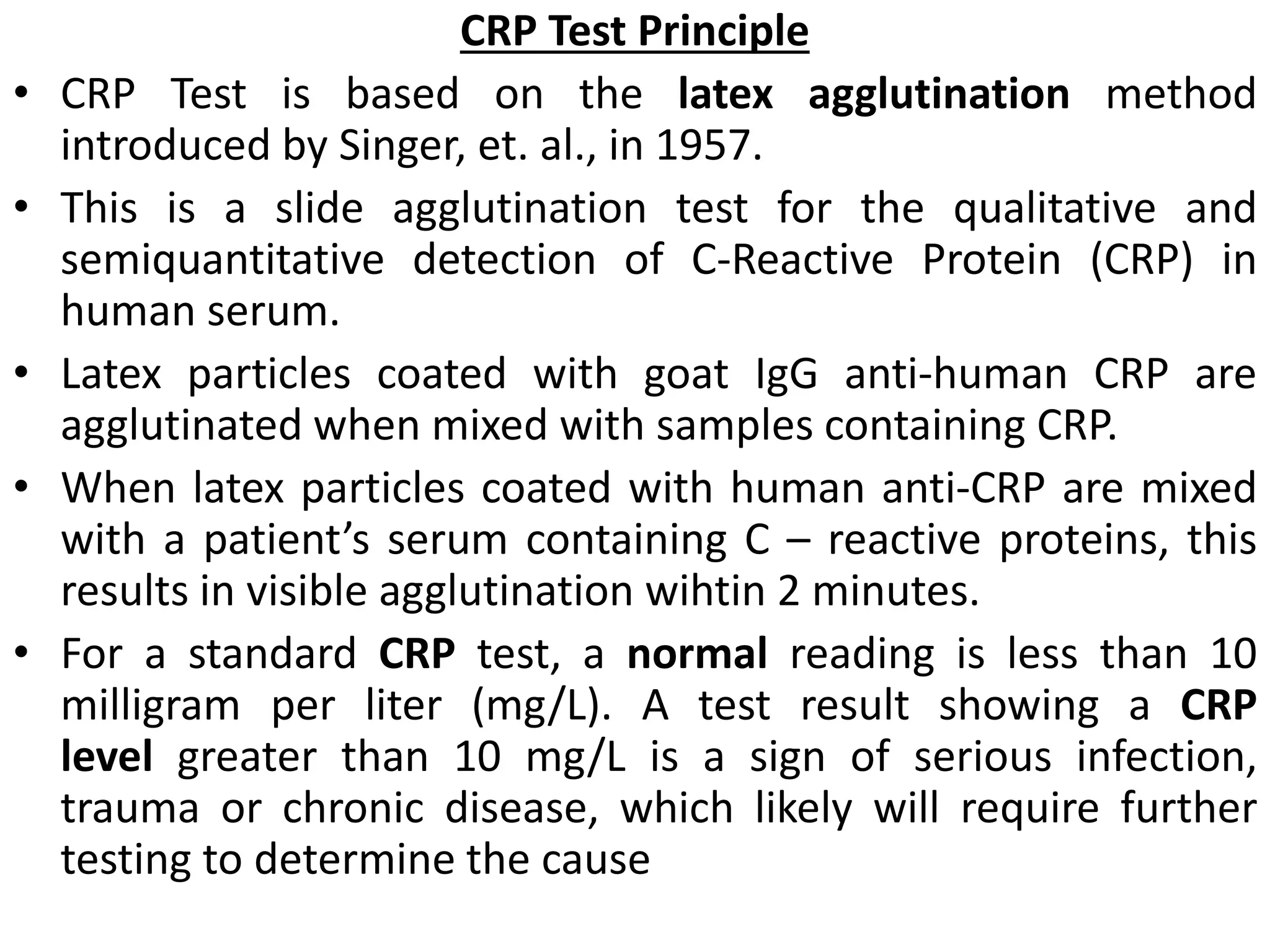 Crp Test Pptx Heart And Cardiovascular Diseases Diseases And Conditions