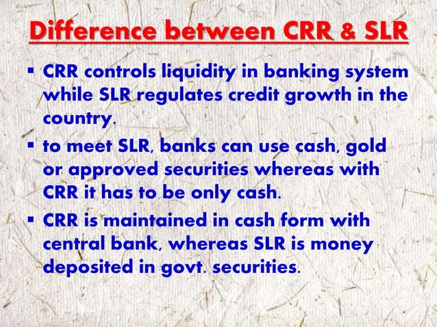 Crr and slr management | PPT
