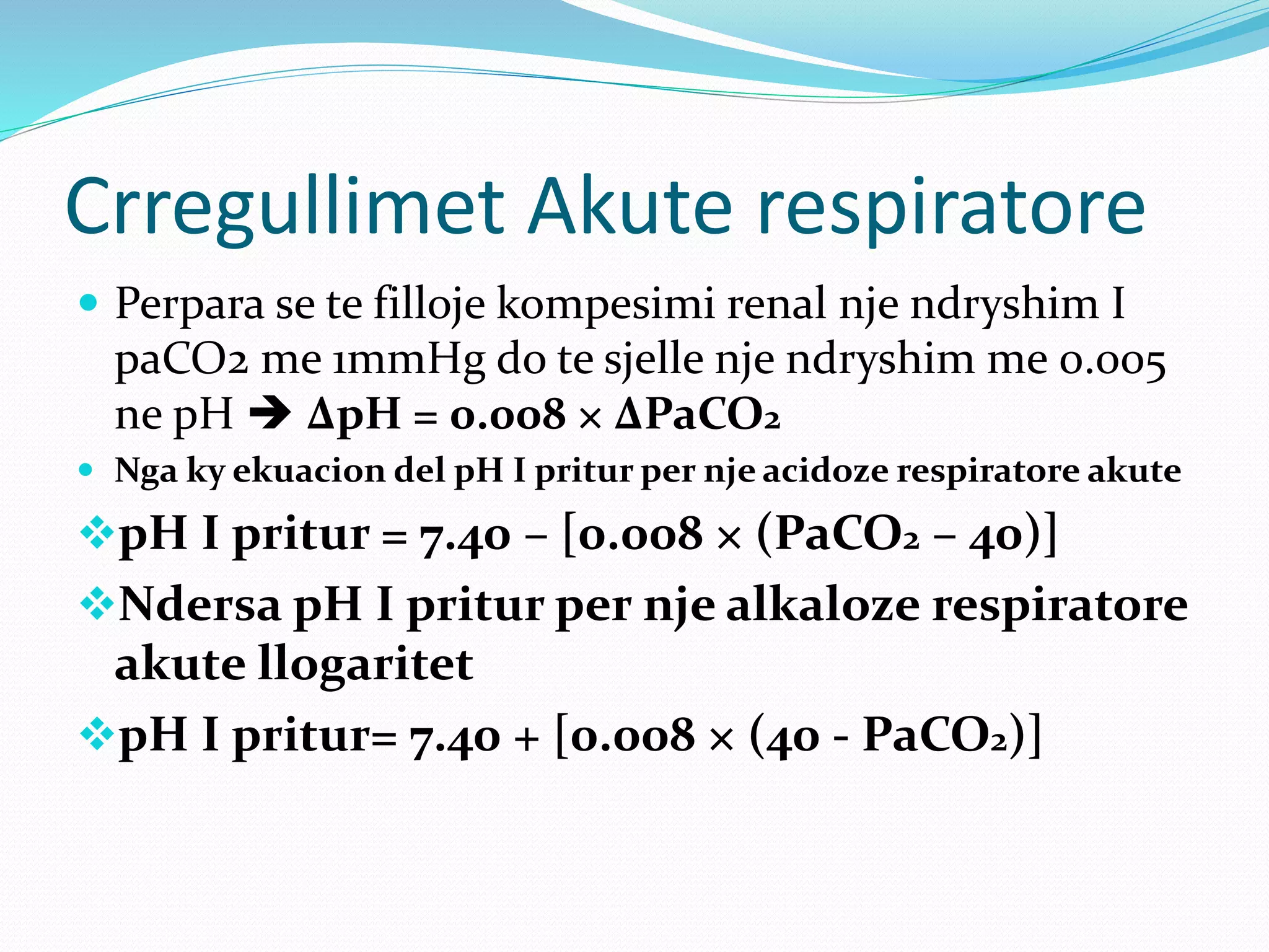 Crregullimet acido bazike | PPTX
