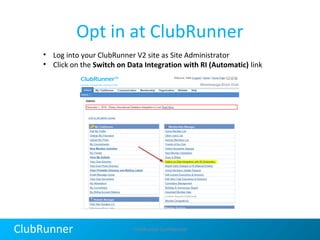ClubRunner RI Integration | PPT