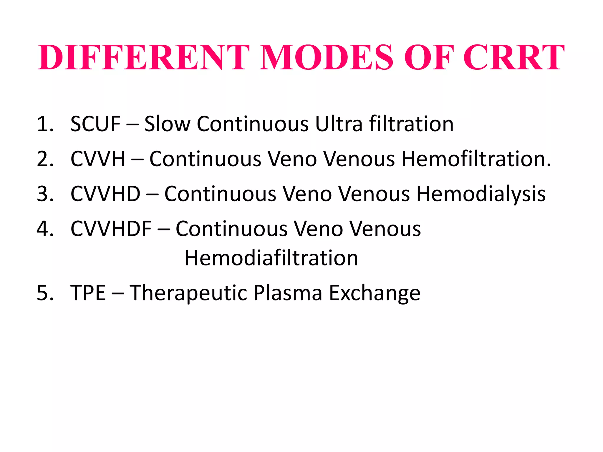 Continuous renal replacement therapy | PPTX