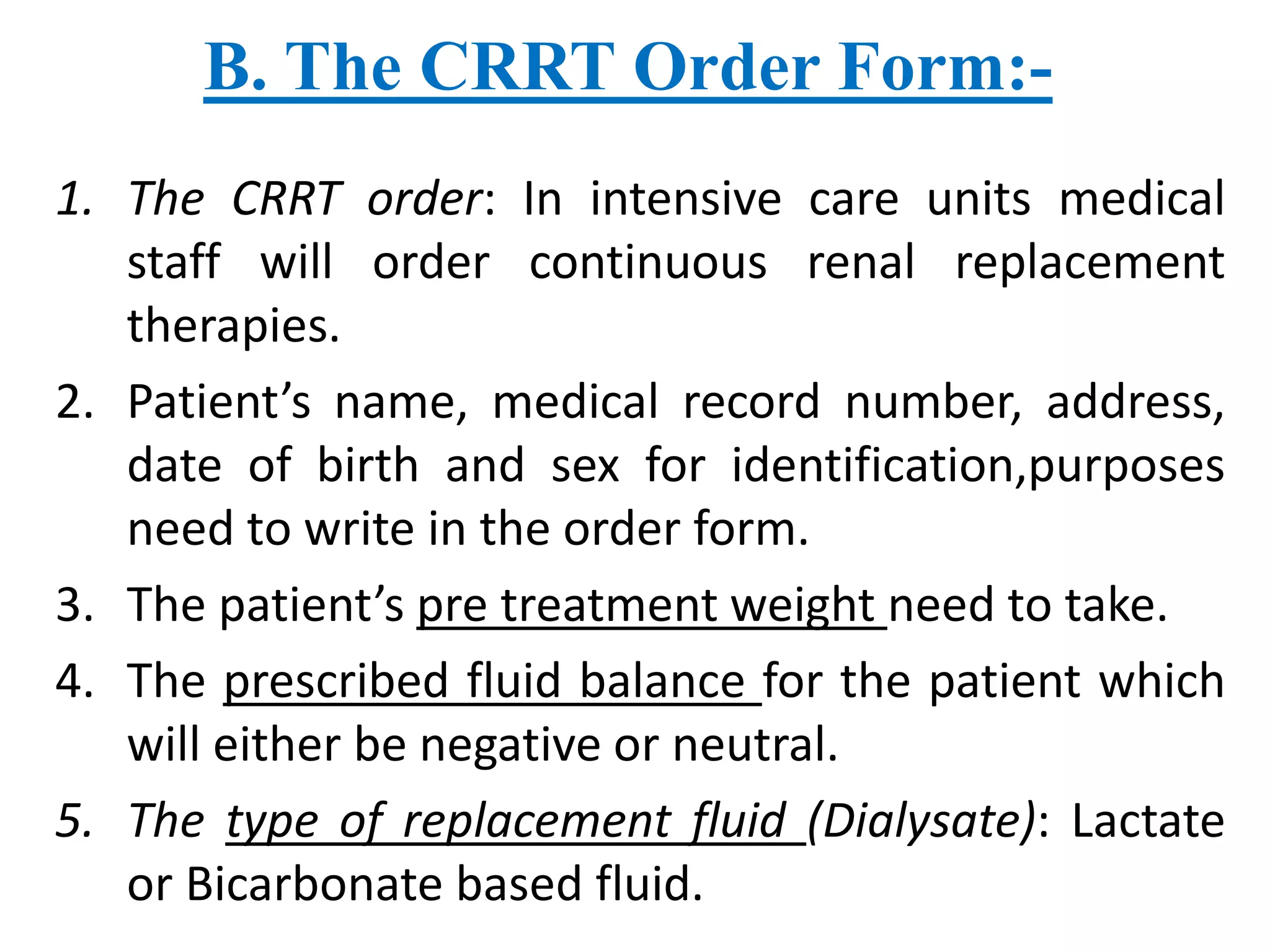 Continuous renal replacement therapy | PPTX