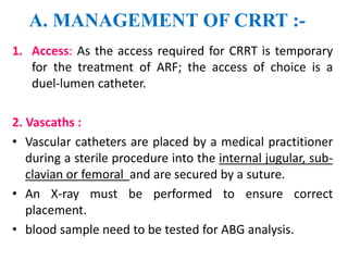 Continuous renal replacement therapy | PPTX