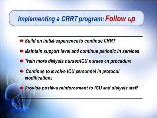 Crrt program -department final dr.osma elshahat | PDF | First Aid ...