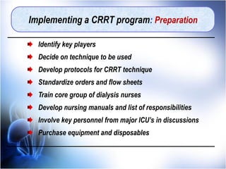 Crrt program -department final dr.osma elshahat | PDF | First Aid ...